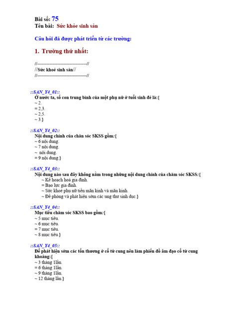 (123doc) Trac Nghiem Ve Suc Khoe Sinh San | PDF
