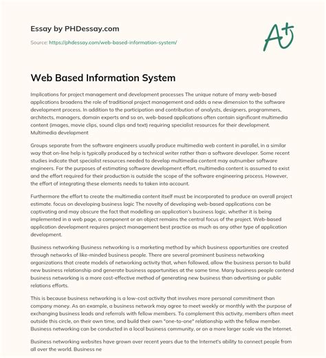 web based information system