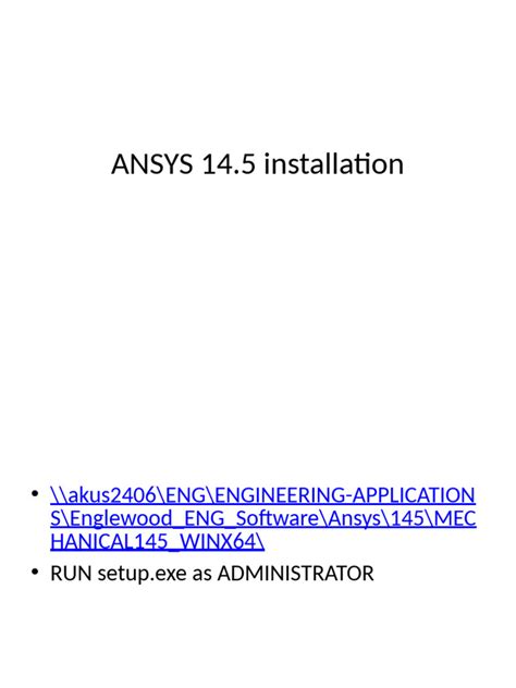 Ansys 14 5 Installation Guide Pdf