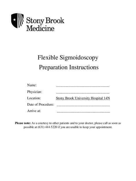 Fillable Online Flexible Sigmoidoscopy Instructions Name Fax Email Print Pdffiller