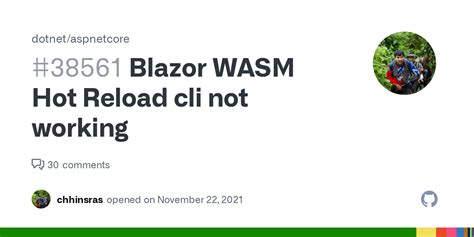 Blazor Wasm Hot Reload Cli Not Working · Issue 38561 · Dotnet