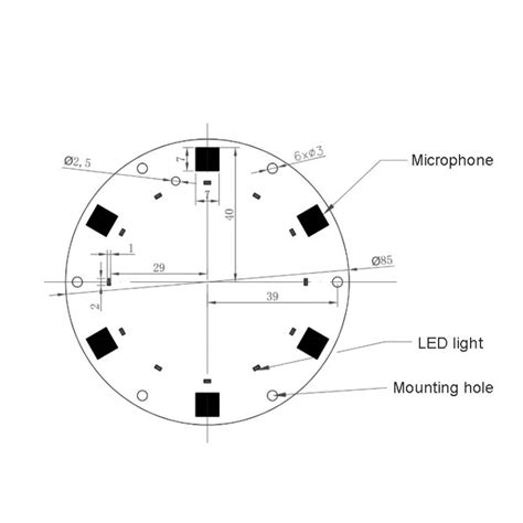 6 Microphone Array Voice Module Ros Voice Support Sound Source Location
