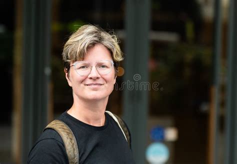 Portrait Of A Yo White Woman Contemplating Eyes Closed Brussels