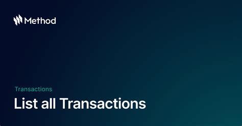 List All Transactions Method Api Docs