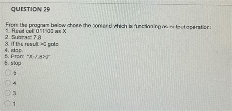solved from the program below chose the comand which is