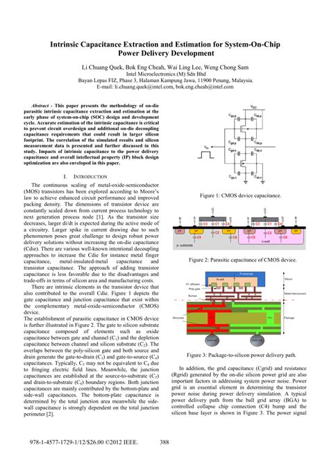 Pdf Intrinsic Capacitance Extraction And Estimation For System On Chip Power Delivery Development
