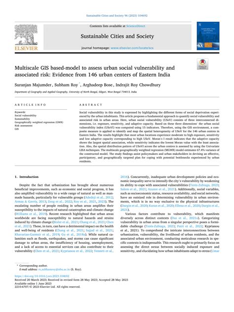 Pdf Multiscale Gis Based Model To Assess Urban Social Vulnerability