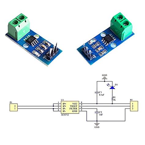 Acs712 Hall Effect Current Sensor Module 5a 20a 30a Range Voltage Sensor Module