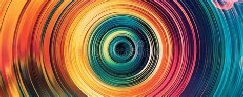 A Circular Abstract Background Featuring Concentric Circles In Vibrant Colors Creating A