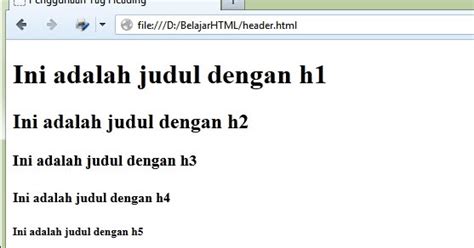 Tutorialku Belajar Html Dasar Part 8 Cara Membuat Judul Heading Di
