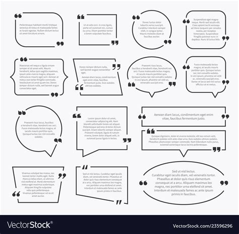 Quote Boxes Quotation Sentence Box Design Idea Vector Image