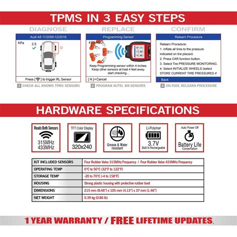 US$355.00 - Autel TS508 TS508K TPMS Diagnostic Service Tool ...