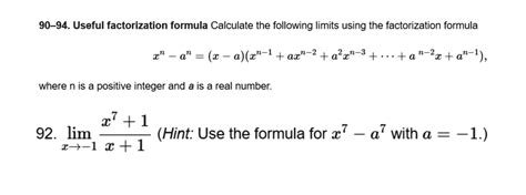 Solved 90 94 Useful Factorization Formula Calculate The Following