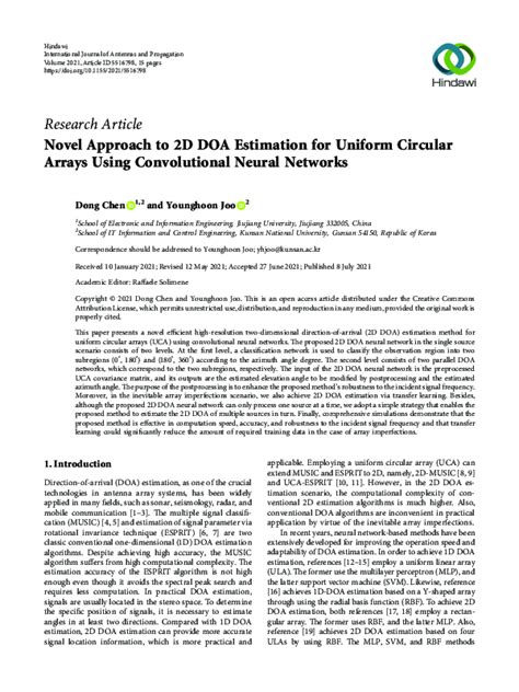 Pdf Novel Approach To 2d Doa Estimation For Uniform Circular Arrays