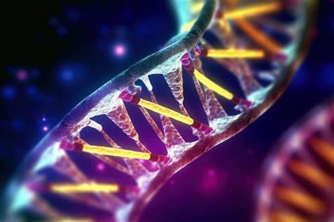 Premium Photo Close Up View Of A Dna Double Helix Concept Of Disorder