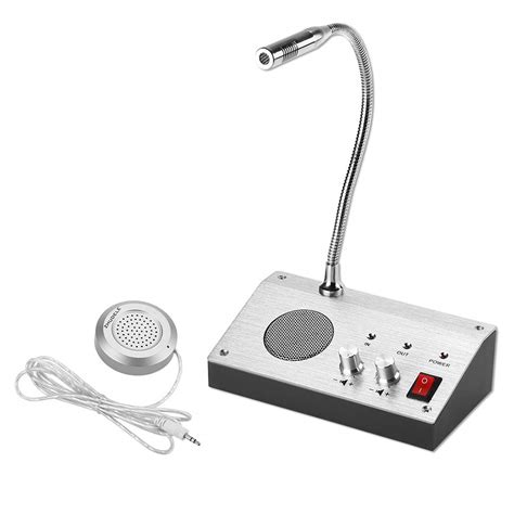 Buy APROTII Dual Way Counter Intercom Window Glass Counter Intercom Speaker System Window