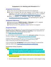 Assignment B Working With Pthreads In C Assignment B Working With Pthreads In C