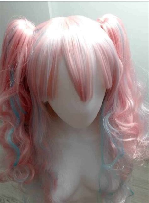 Wig High Quality Long Wavy Pink And Blue Light Tonality Fantasy Play Cosplay Anime Angelical