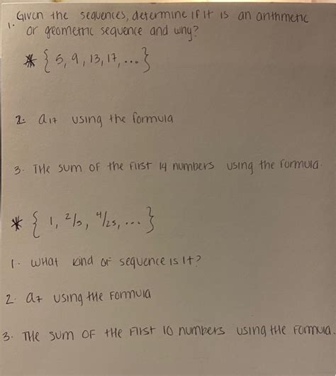 solved given the sequences determine if it is an anthmetic