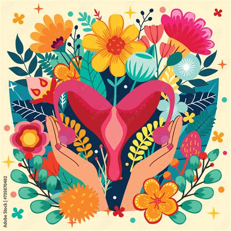 Hands Support Female Reproductive System Womb And Uteruscare Of Female