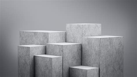 회색 배경 받침대 3d 일러스트에 최소한의 빈 연단 제품 프리젠 테이션 콘크리트 연단 스탠드 받침대에 대한 스톡 사진 및 기타 이미지 Istock