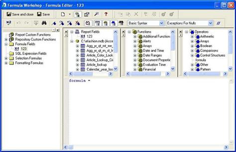 Formulas Examples In Crystal Reports