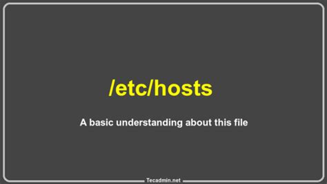 Using The Etchosts File In Linux Tecadmin