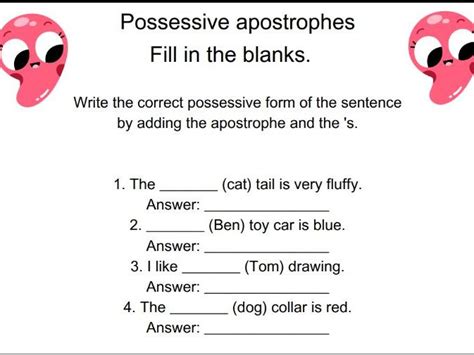 Possessive Apostrophe Worksheet Recap Ks1ks2 Teaching Resources