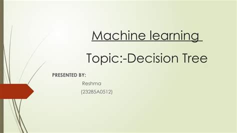 23 512decision Tree Machine Learning Ppt Pptx