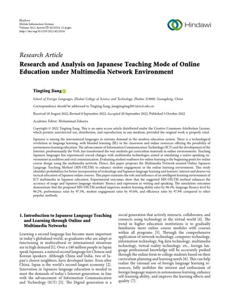 Research And Analysis On Japanese Teaching Mode Of Pdf Educational Technology Learning