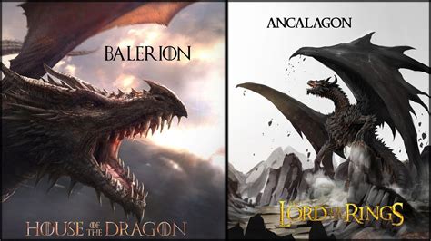 How Big Is Balerion And Vhagar Compared To Middle Earth Dragons Youtube