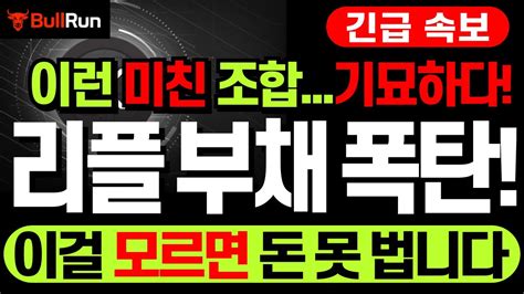 리플 Xrp 전망 🚀 엑스알피 코인 부채 폭탄 솔루션 ⚡ 리플 이걸 모르면 진짜 돈 못 법니다 이런 미친 조합 정말