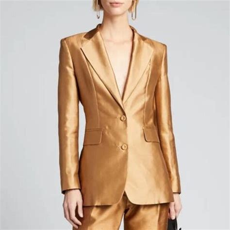 Gold Women Suit Satin Etsy