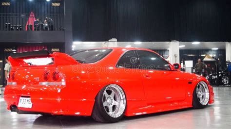 Red Nissan Skyline Gts25t R33 Coupe In Black Auto Battle 2023 Stock