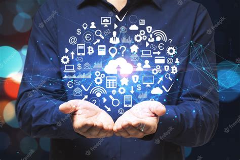 Premium Photo Businessman Holding Cloud Computing Diagram