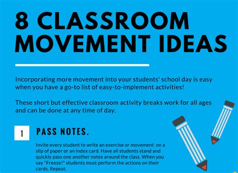 8 Classroom Movement Ideas [infographic] Moving Minds Blog
