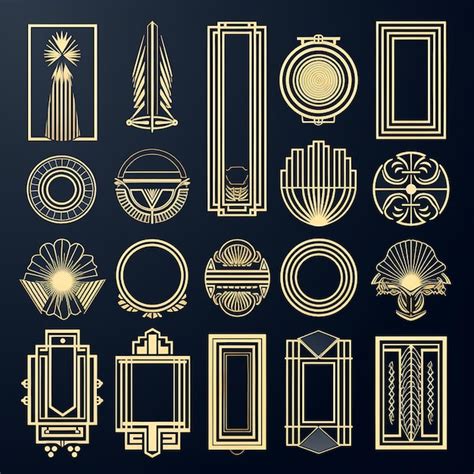 Premium Photo Quotvector Set Of Art Deco Frames And Abstract