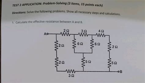 Test 2 Application Problem Solving 3 Items 15 Points Each Directions
