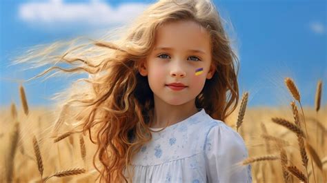 Premium Photo Portrait Of A Beautiful Girl With The Flag Of Ukraine