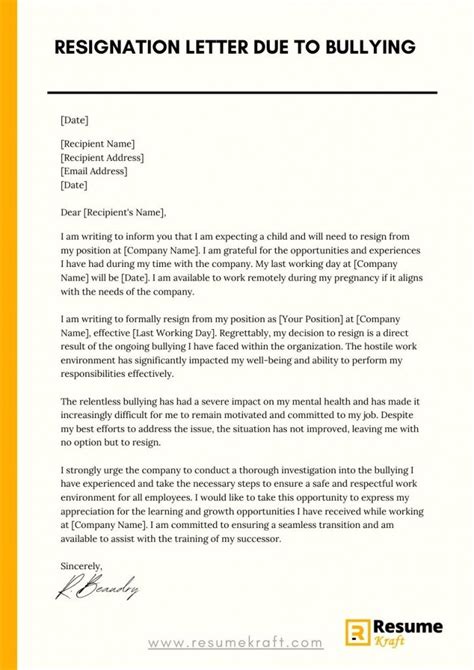 How To Write A Resignation Letter Due To Toxic Work Environment Free