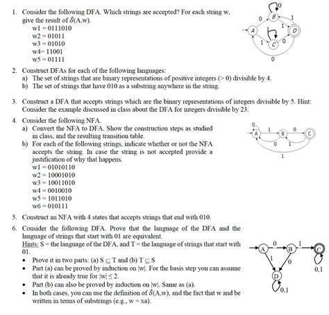 solved 1 1 consider the following dfa which strings are