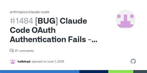Bug Claude Code Oauth Authentication Fails Oauth Account