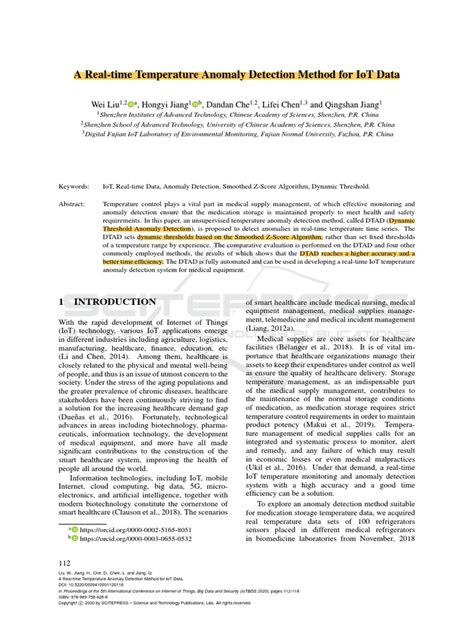 Real Time Temperature Anomaly Detection Method For Iot Data Pdf Internet Of Things Outlier