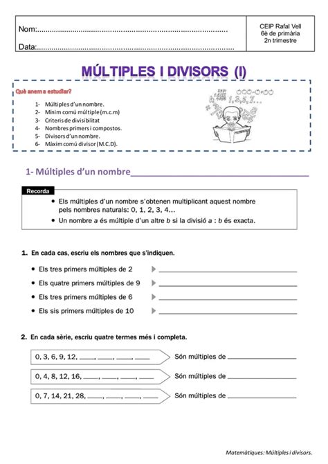 Multiples I Divisors Complet Pdf