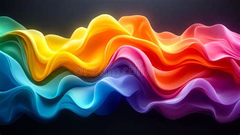 A Colorful Wave Of Fabric With A Rainbow Of Colors Stock Image Image Of Flowing Bold 354383107