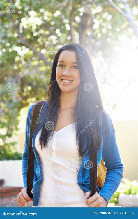 Ready For Her Next Class Cropped Portrait Of A Smiling College Student