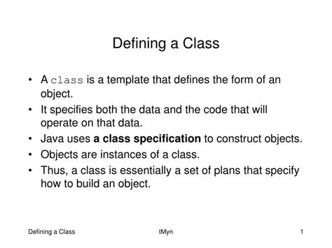 Ppt Defining A Class Powerpoint Presentation Free Download Id3521198