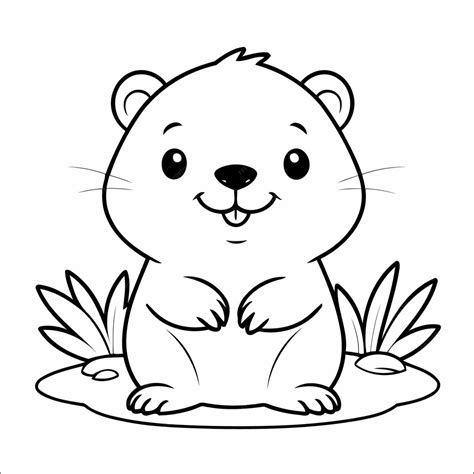 유아를 위한 귀여운 비버 색칠 공부 페이지 프리미엄 Ai 생성 벡터 유아를 위한 귀여운 비버 색칠 공부 페이지 프리미엄 Ai 생성 벡터