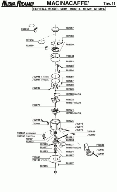 Eureka Coffee Grinders Spare Parts Sproparts