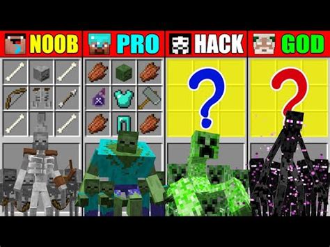 Minecraft Noob Vs Pro Vs Hacker Vs God Ability Mutant Crafting Challenge In Minecraft Animation